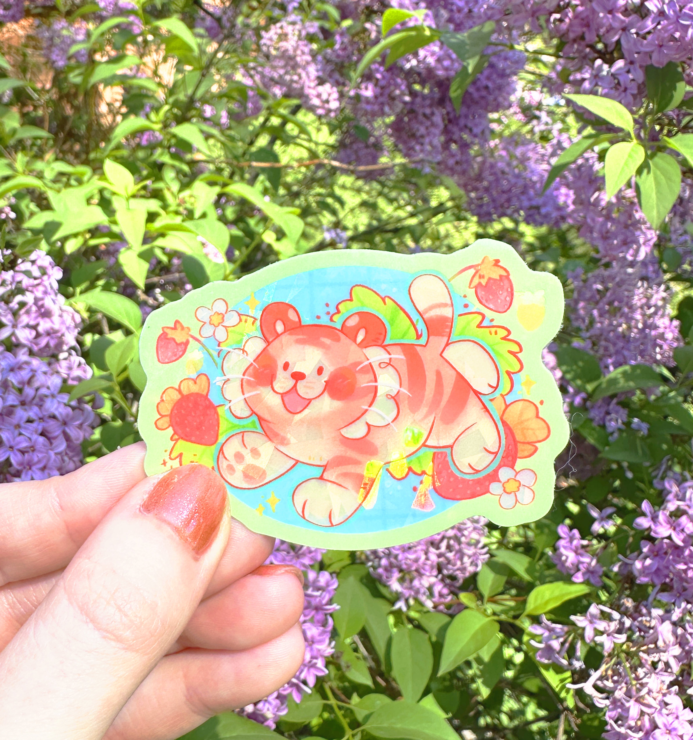 Strawberry Tiger Sticker – CardinalCrowns